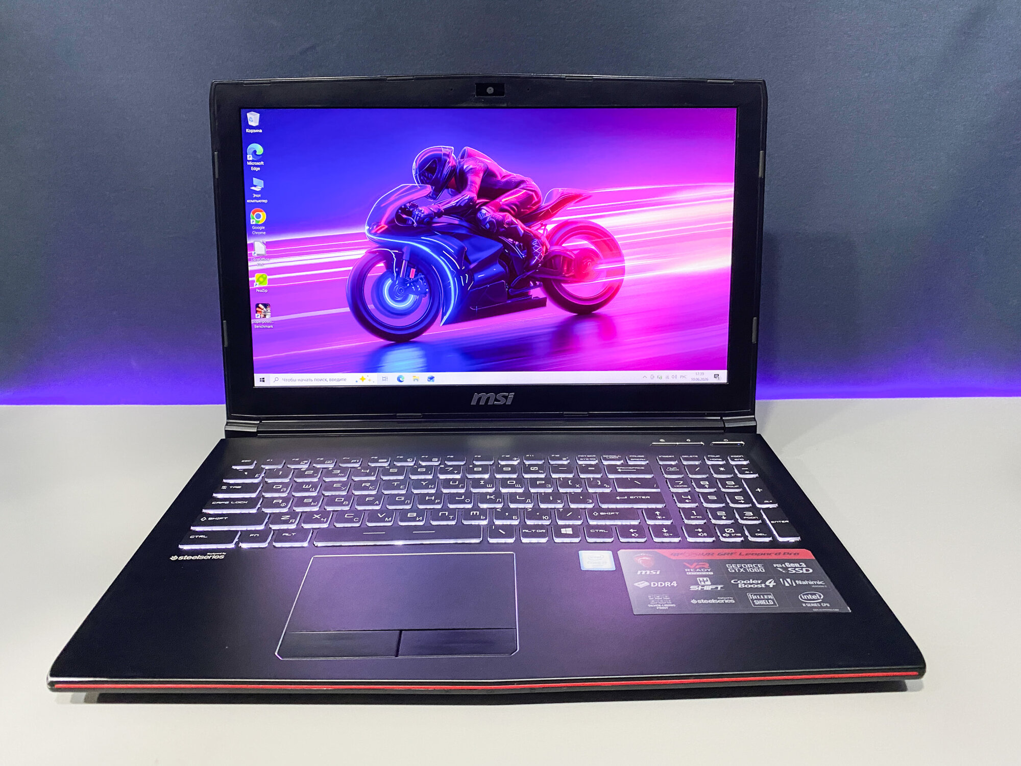 Ноутбук MSI 15,6"/Intel Core i7-6700HQ 4/8*2.60-3.50GHz/GTX 1060-3Gb/8Gb/SSD128+HDD500Gb