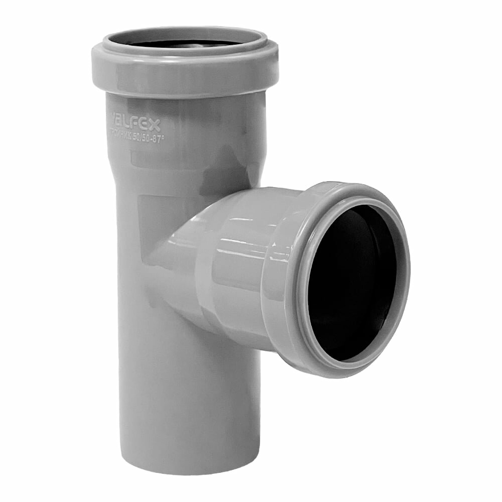 Тройник VALFEX 87.5 градусов, 50-50, внутренняя канализация 24050050