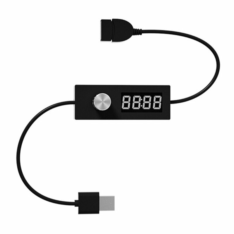 Регулируемый USB-таймер с кабелем управления и автоматическим отключением питания от 5 минут до 24 часов (55 минут) для USB-вентилятора и лампы.