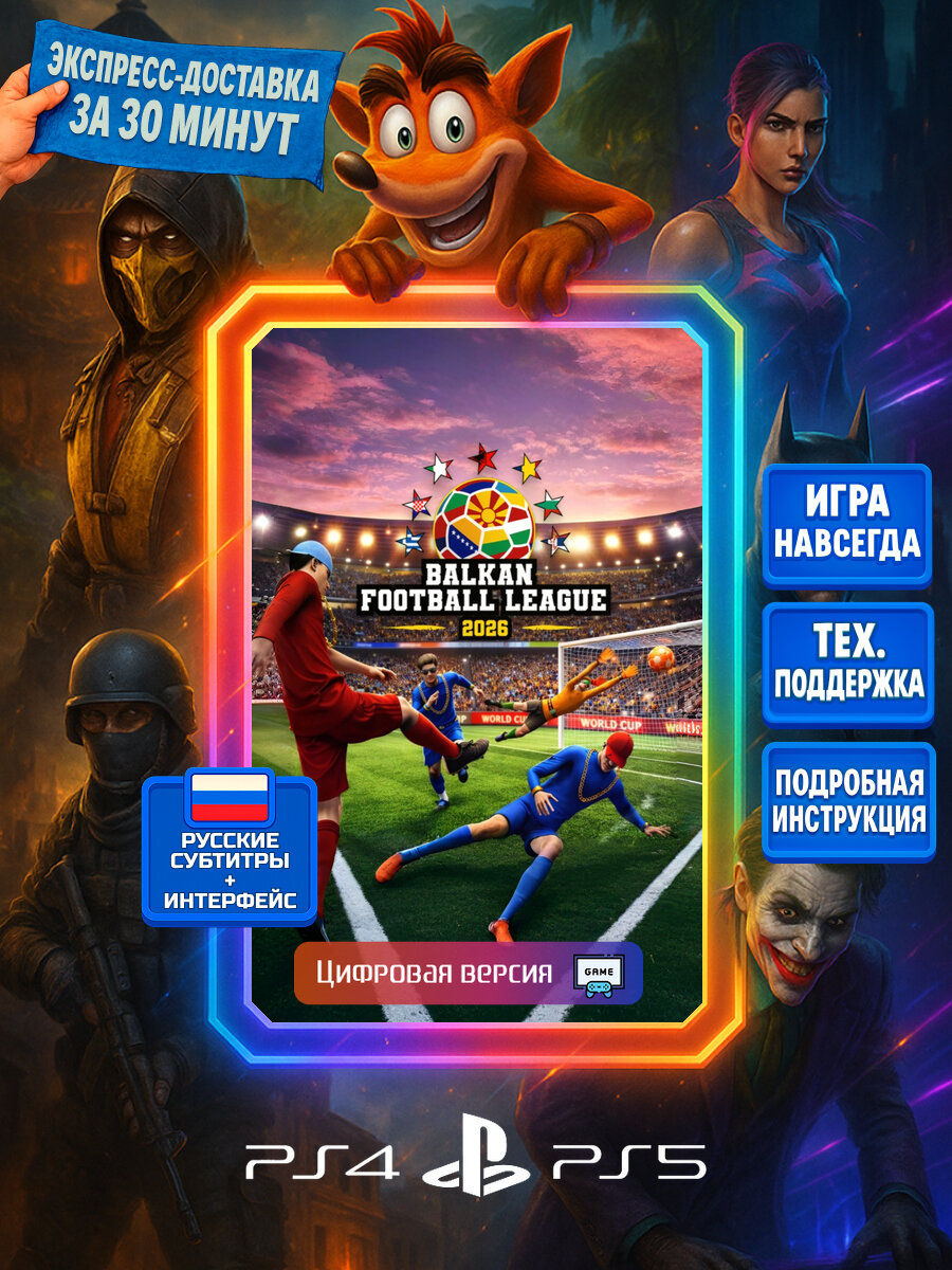 Balkan Football League 2026 PS4/PS5 | Моментальная доставка | Русские субтитры и интерфейс | Спорт