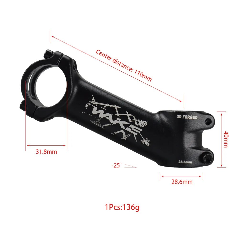 WAKE Вынос руля MTB 31.8 мм 110 мм, -25°