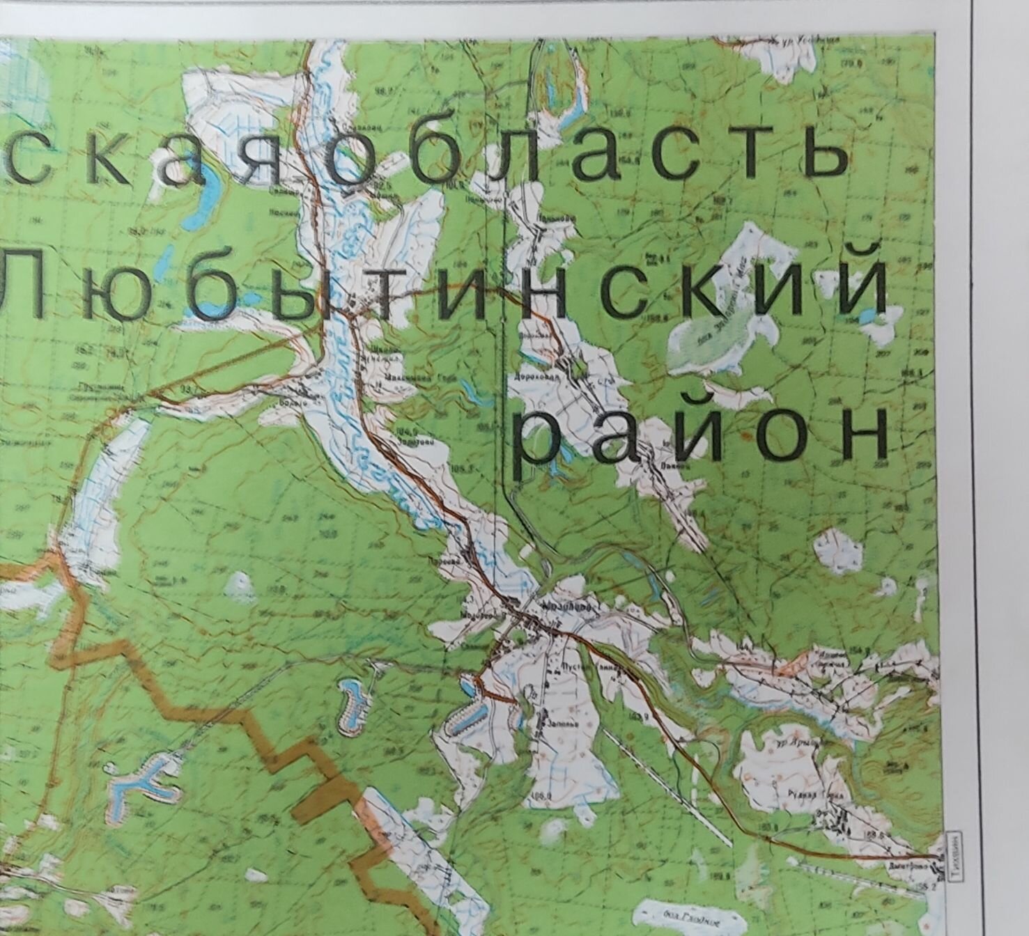 Любытинский район. Новгородская область Карта километровка