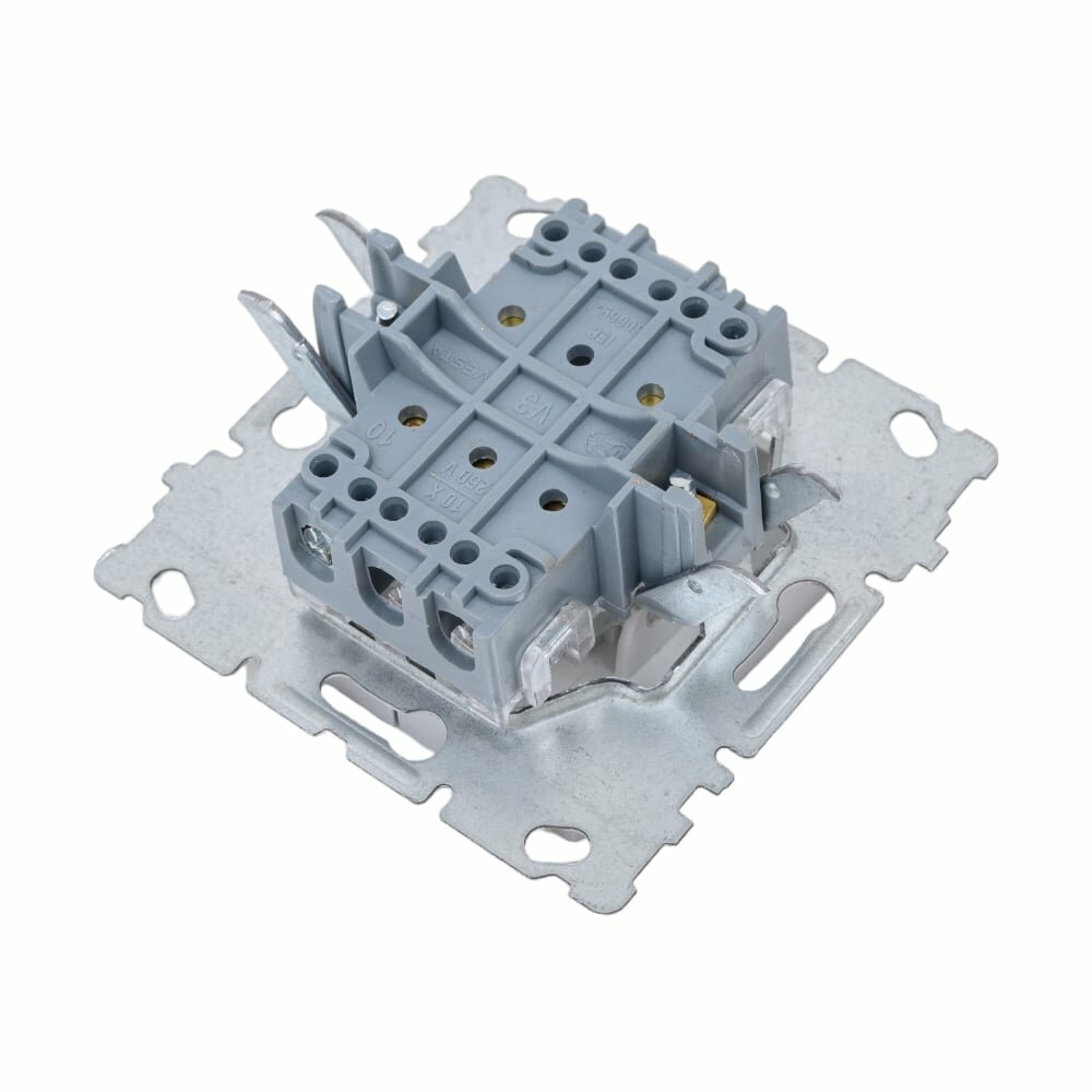 Выключатель Серебристыйдвухклавишный без рамки Metronex Electric FVK010125SRM — фото 1