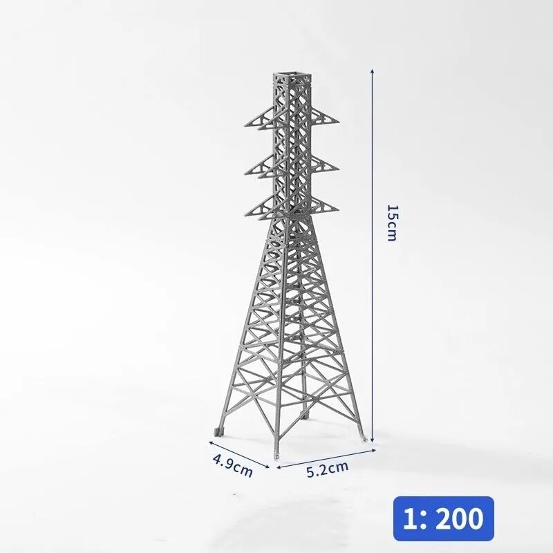 Миниатюрные ландшафтные материалы, модель опоры электропередачи 1:200 из PLA-пластика для архитектурного моделирования на песочных столах.