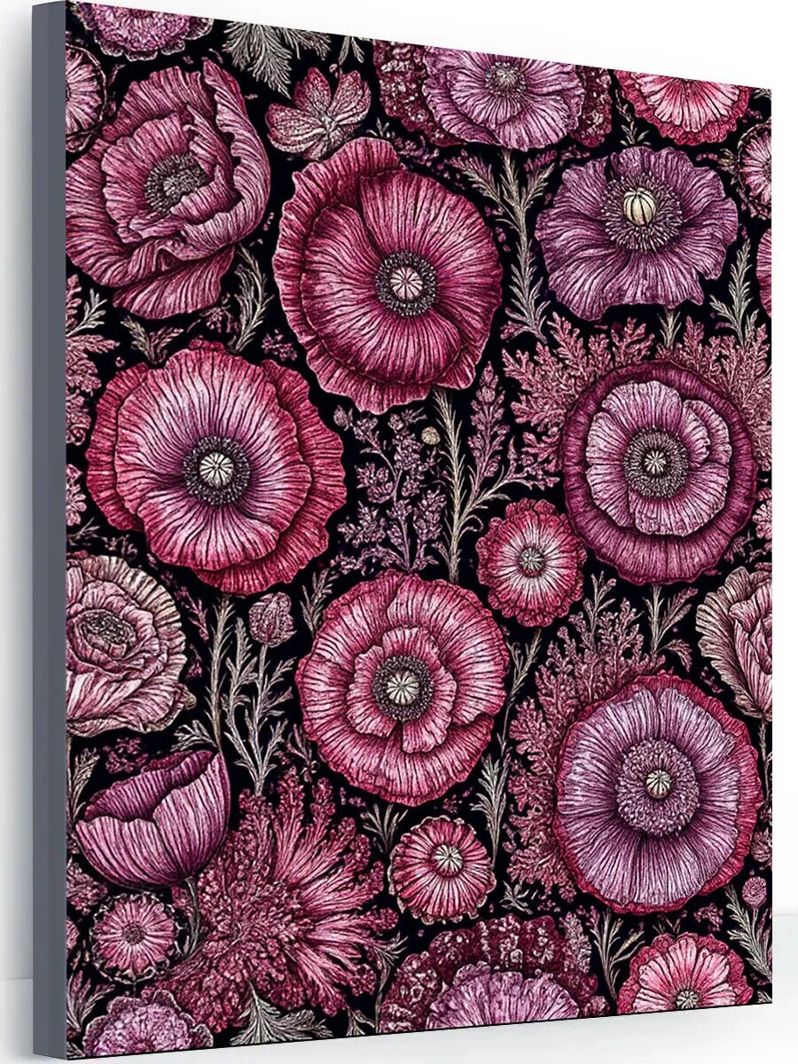 Картина на стену для интерьера "Маки", на подрамнике, 40 x 50 см