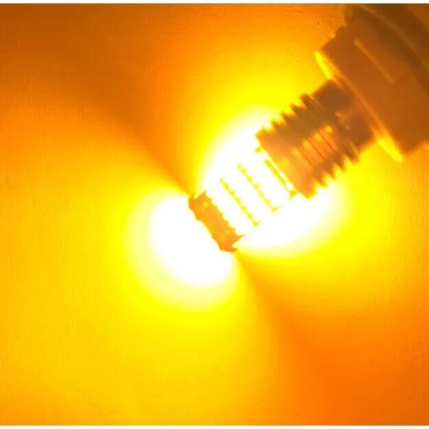 Лампа автомобильная, светодиодная, 1157 1156 BA15S P21W W16W Led 45 SMD YELLOW, 1157 BAY15D P21/5W