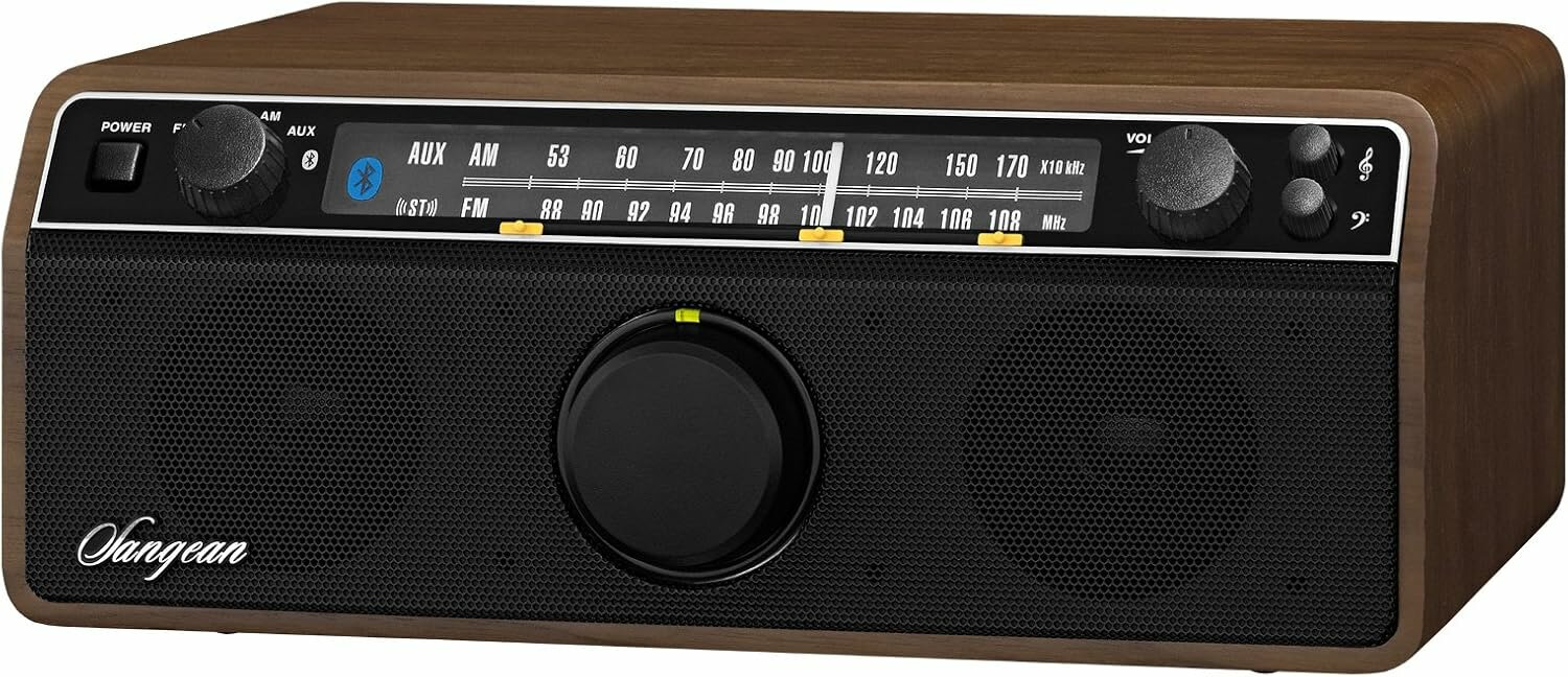 Стерео радиоприемник Sangean WR-12 AM/FM/BT/Aux-in, Dark walnut (Refurbished)