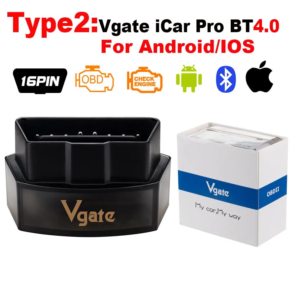 Vgate iCar Pro BT4.0 OBD2 Сканер для Android/IOS