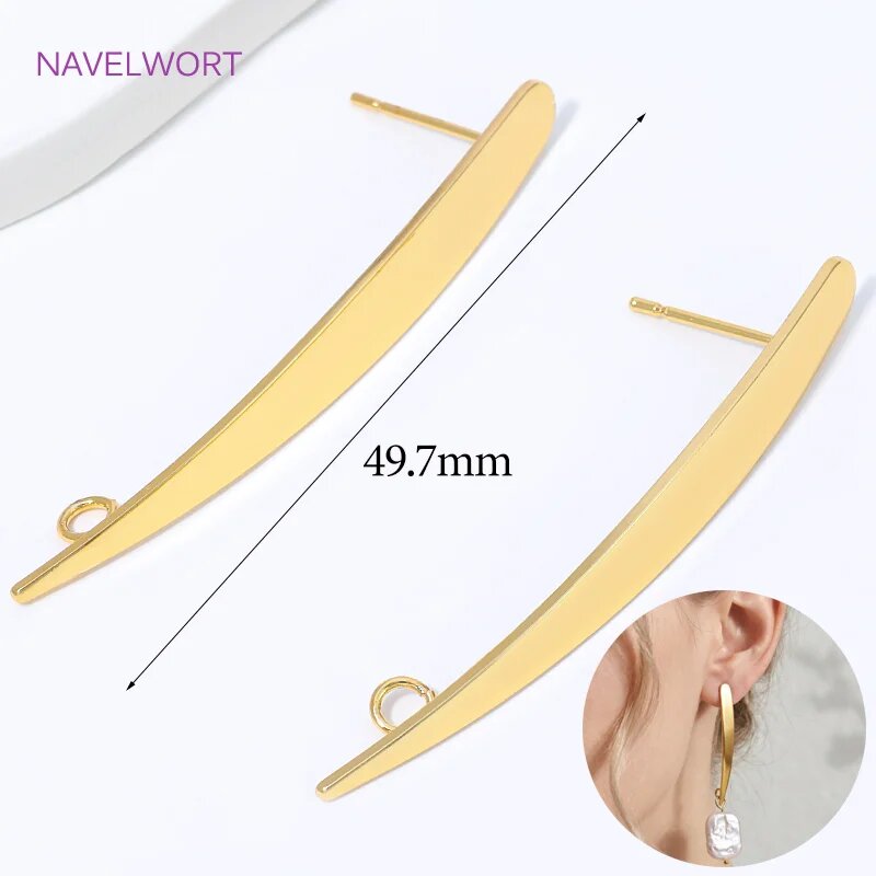 NAVELWORT Позолоченные швензы для сережек 2 pieces, Желтый, 18K Gold Plated