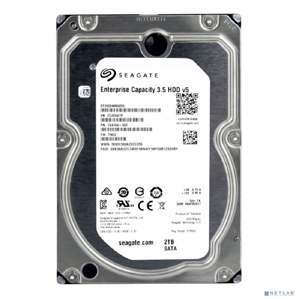 2TB Seagate Capacity 3.5 HDD (ST2000NM0055) {SATA 6.0Gb/s, 7200 rpm, 128mb buffer, 3.5"} RECERTIFIED HDD