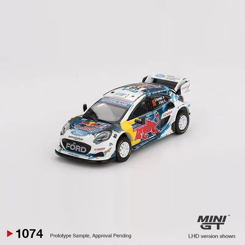 Машинка MINI GT 1/64 #1074 Ford Puma Rally1 #16 M-Sport Ford WRT 2024 Die-cast Alloy Car Model Collection Gift
