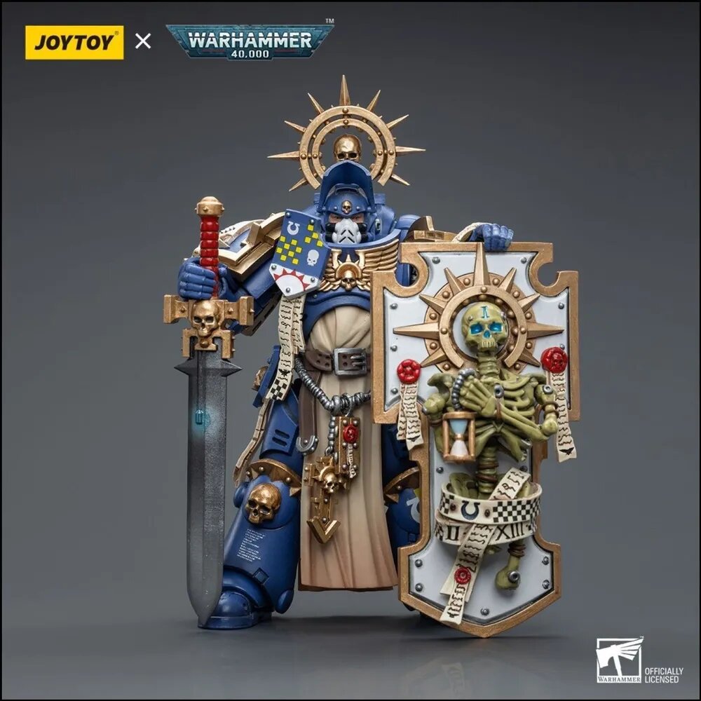 Подвижная фигурка JOYTOY Warhammer 40K Ultramarines Primaris Captain with Relic Shield and Power Sword 0