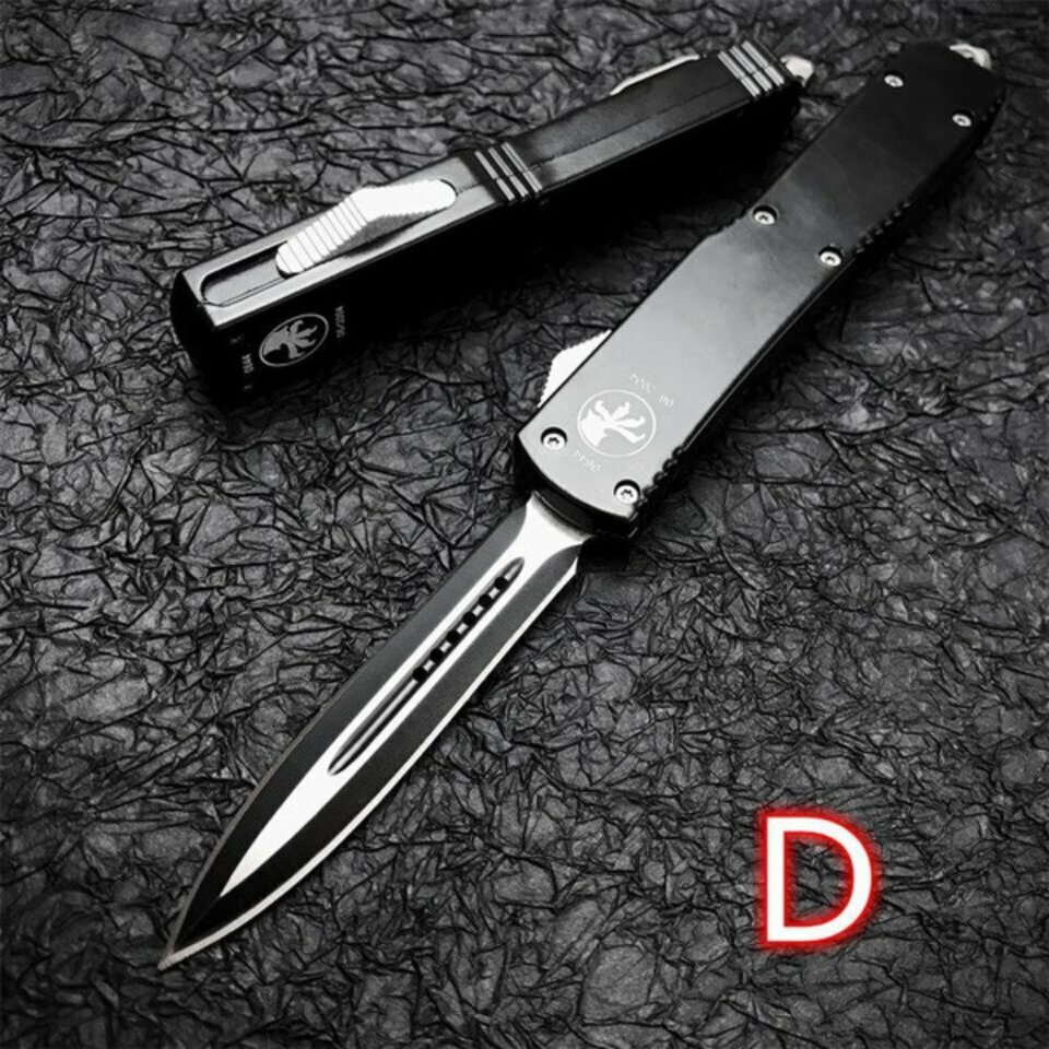 Автоматический нож Microtech с пружинным механизмом, двустороннее лезвие D2, алюминиевая вставка, рукоять G10, инструмент для выживания и охоты на открытом воздухе /UT85