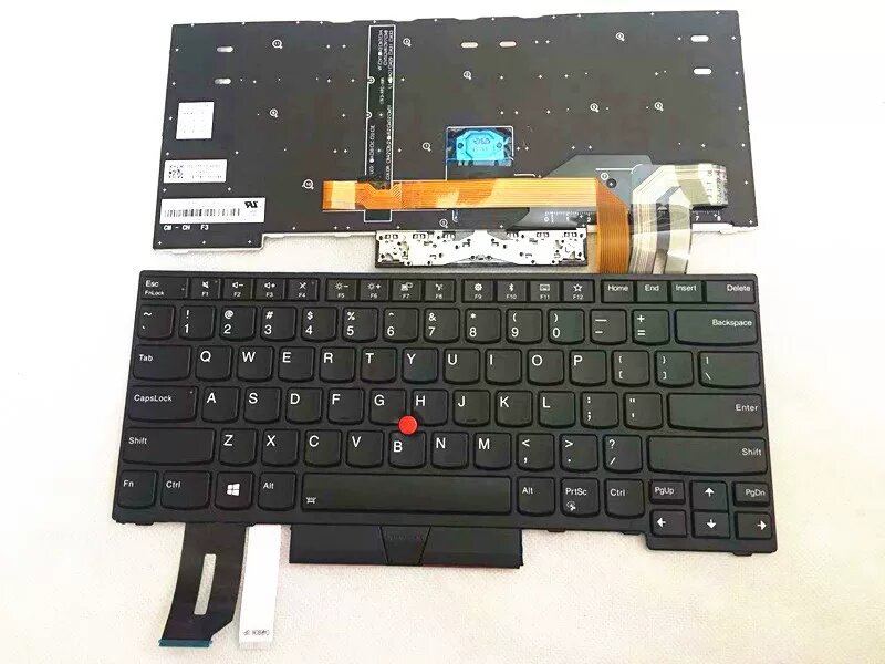 Клавиатура для ноутбука ThinkPad E485/E490/E495/E490S/E480/L390 черного цвета с подсветкой для оригинальной замены