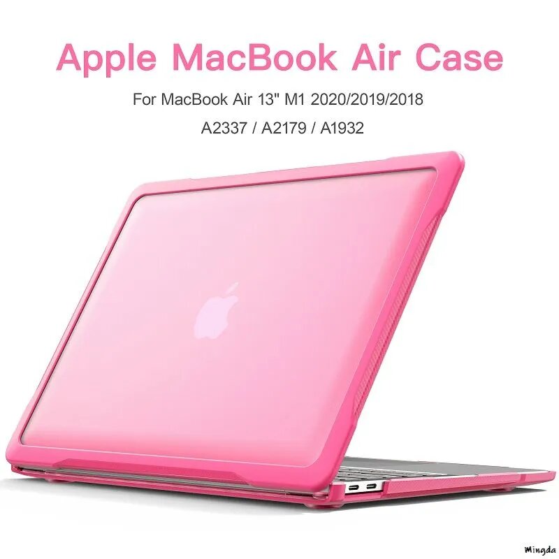 Чехол для MacBook Air 13 M1 2018/2020 (A1932 A2179 A2337), Чехол для ноутбука Противоударный корпус из ТПУ+ПК Защитный футляр, розовый