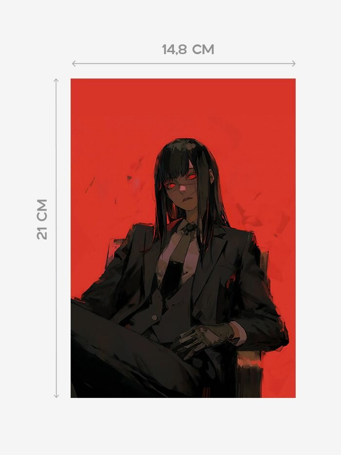 Блокнот А5 Аниме Человек бензопила Chainsaw Man, на кольцах, в точку