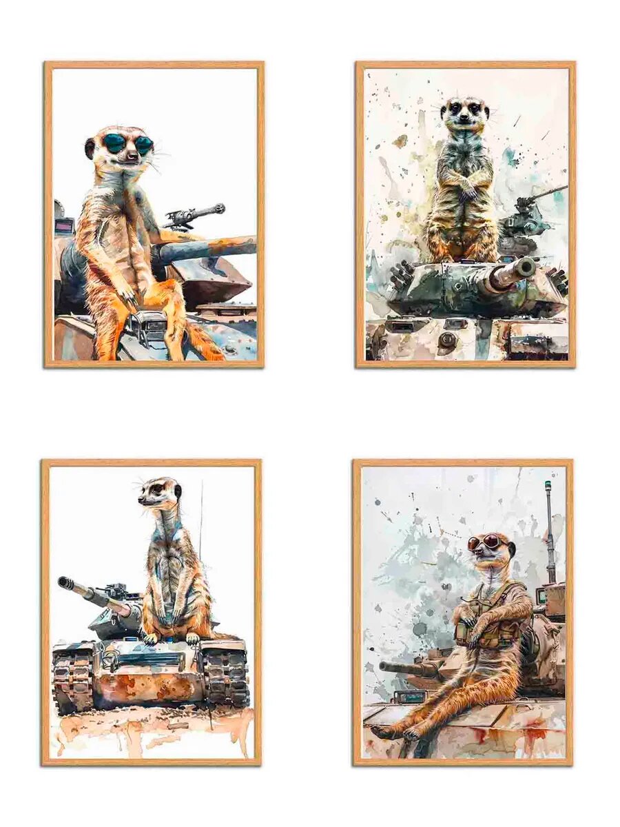 Сурикат Солдат, 4 Плаката, 30x21см