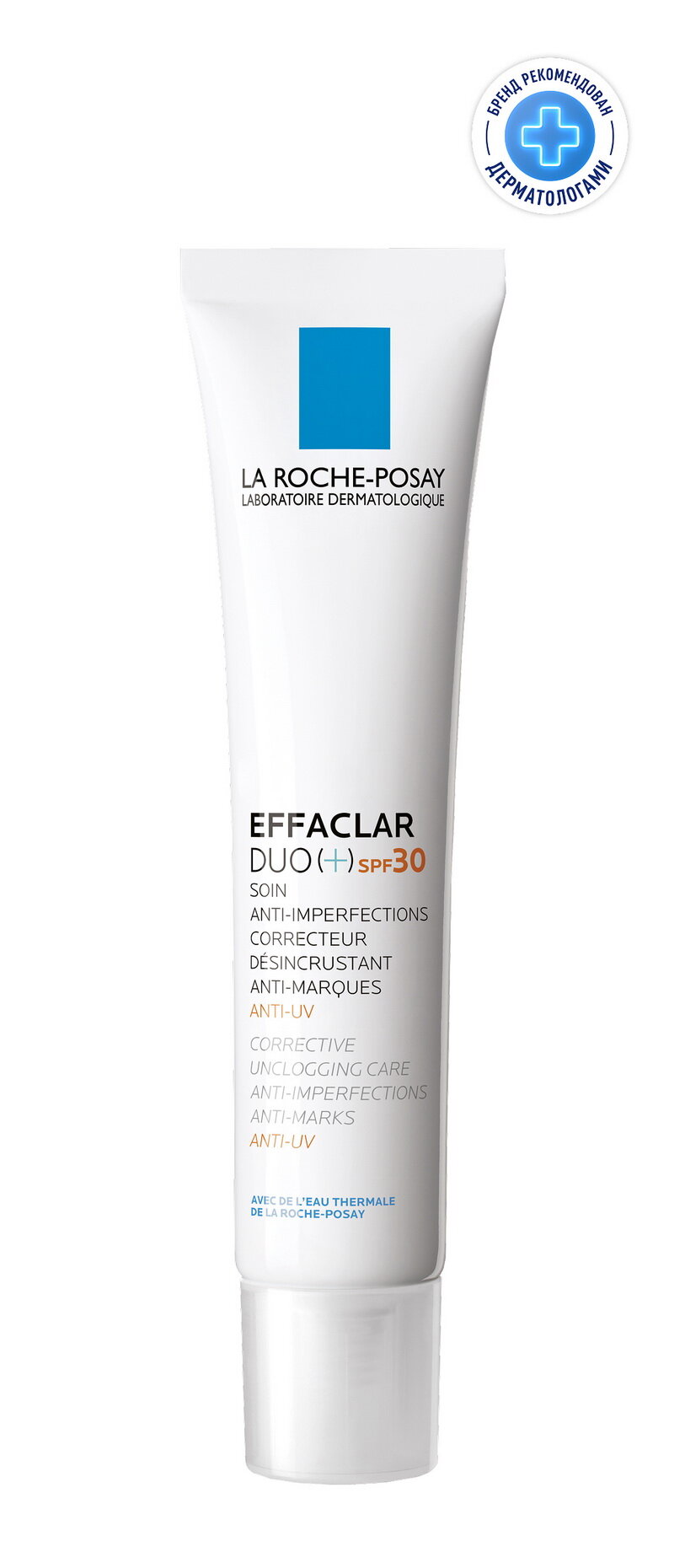 La Roche-Posay Effaclar DUO(+) Корректирущий крем-гель для проблемной кожи лица от прыщей, акне и постакне с салициловой кислотой, ниацинамидом и цинком, SPF 30, 40 мл