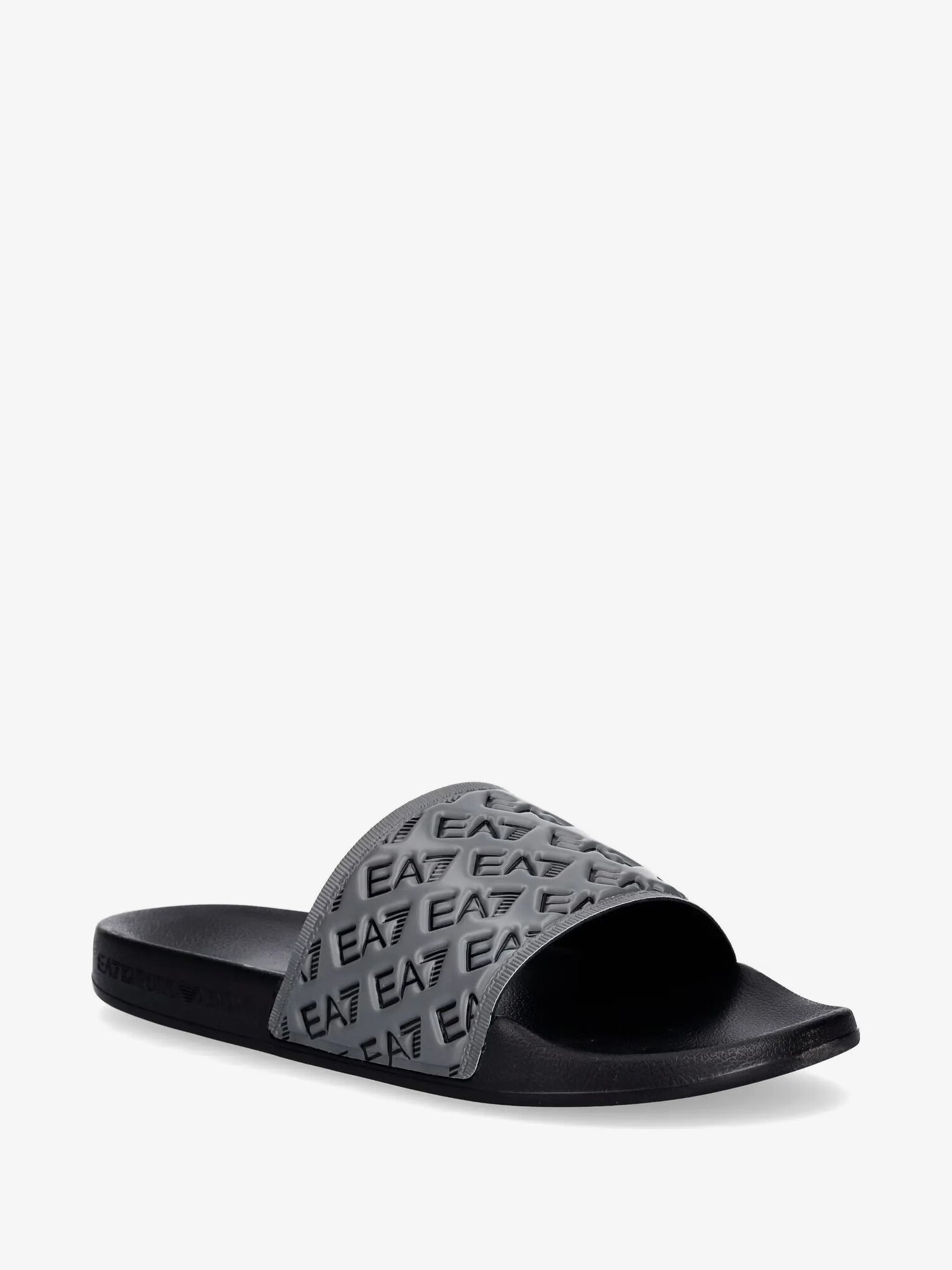 Шлёпанцы EA7 EMPORIO ARMANI Logo-embossed slides, размер 8.5, серый — фото 1