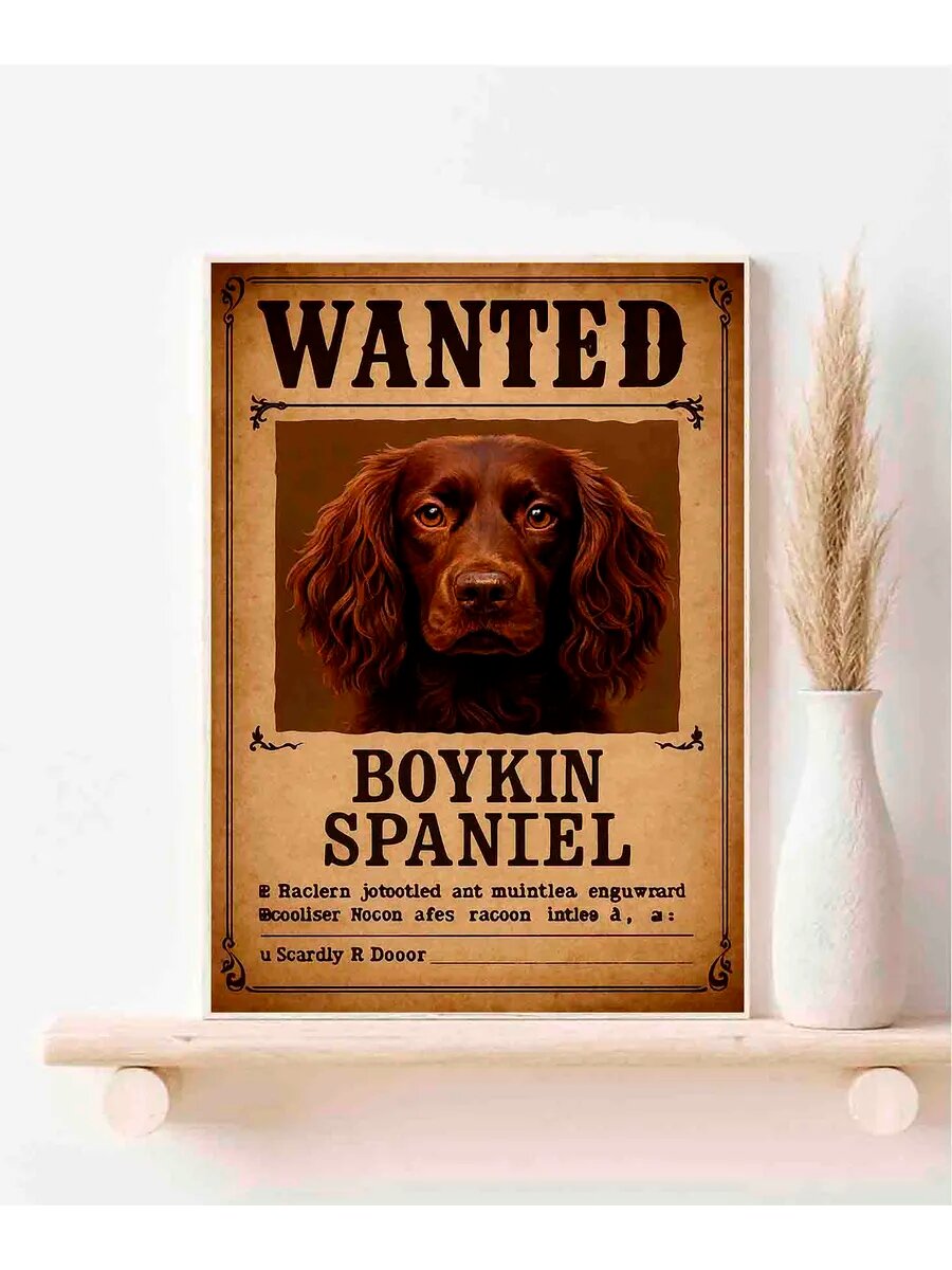 Бойцовская собака-спаниель, Wanted, Плакат 30x42см