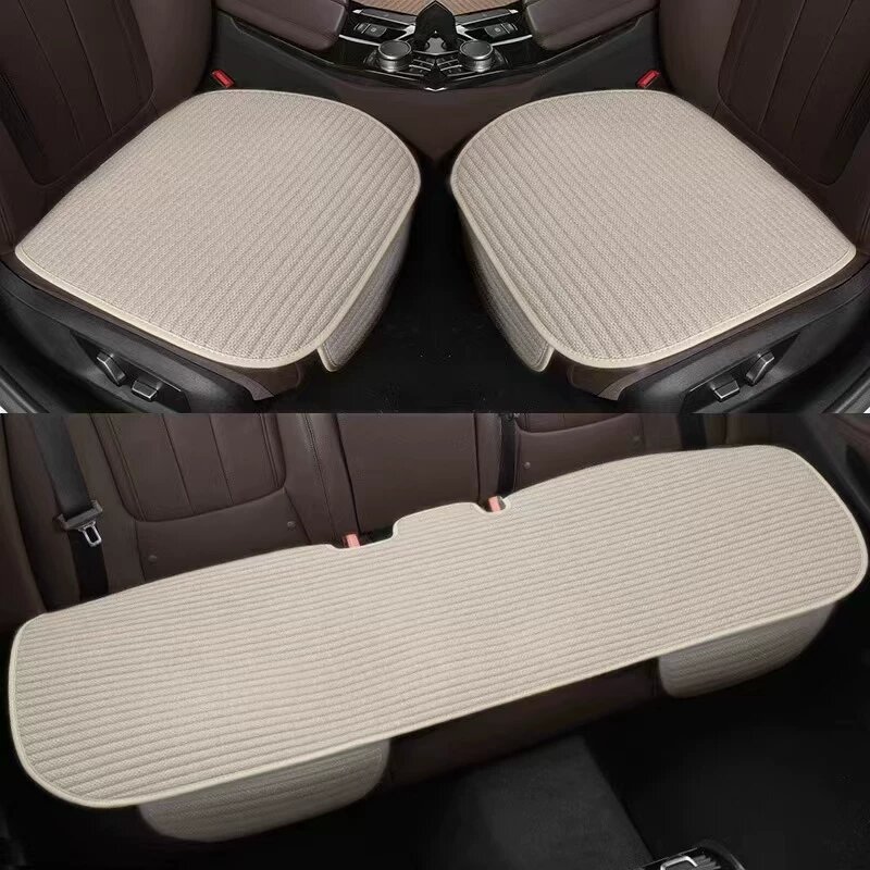 Чехлы для сидений Honda CR-V, Accord, Civic, Fit. Все-сезонные, из грубой льняной ткани, комплект из 3 шт. Цвет: