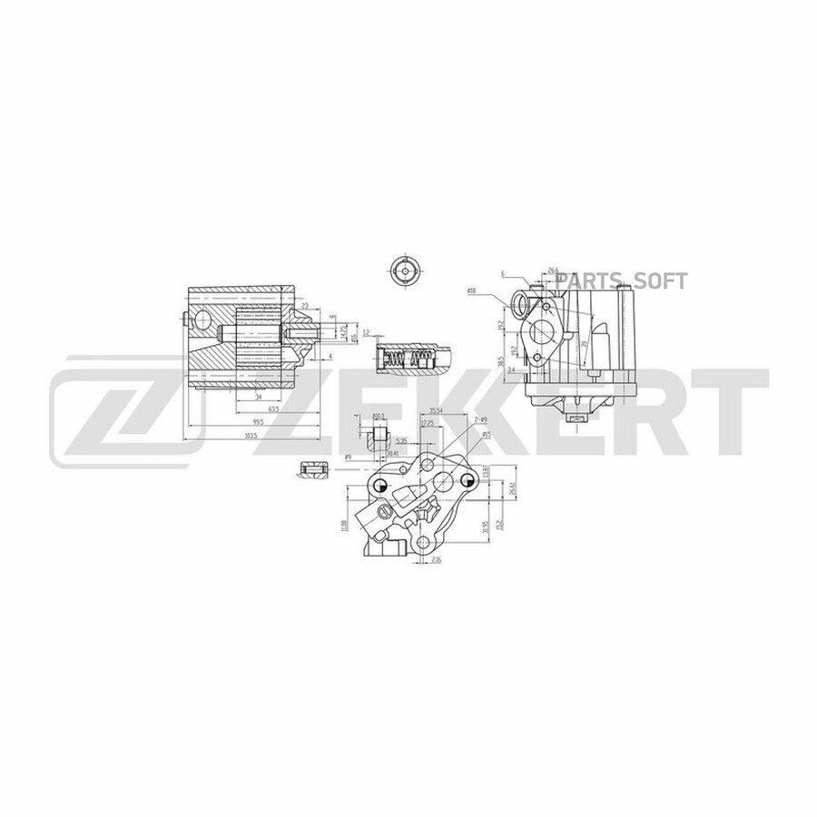 ZEKKERT MS-1016 Насос масляный Ford Transit VII 06- Mondeo IV V 07- Kuga II 14- Mazda 6 I II 02- 3 I II 03- ()