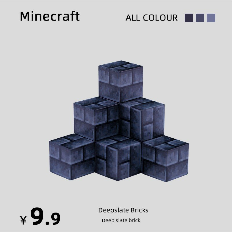 10 шт. магнитных плиток из глубокого сланца Minecraft, набор для строительства