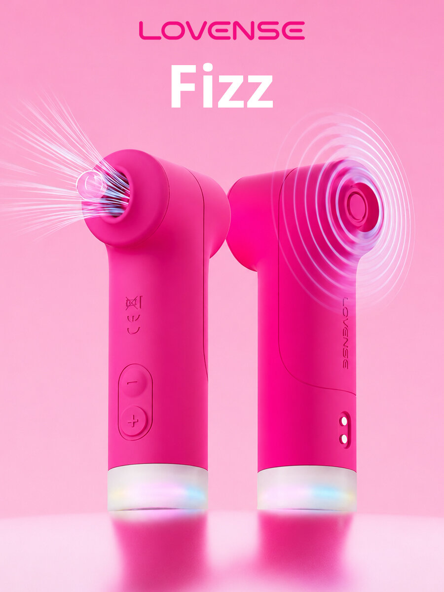 Двусторонний вакуумный таппинг-стимулятор Lovense Fizz вибратор для клитора
