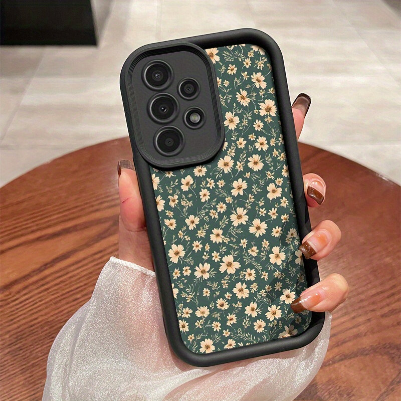 Черный чехол для смартфона A13 из TPU с плотным мелким цветочным узором