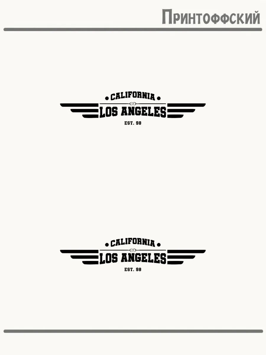 2-е (Две) Термонаклейки с надписью los angeles лос анжелес