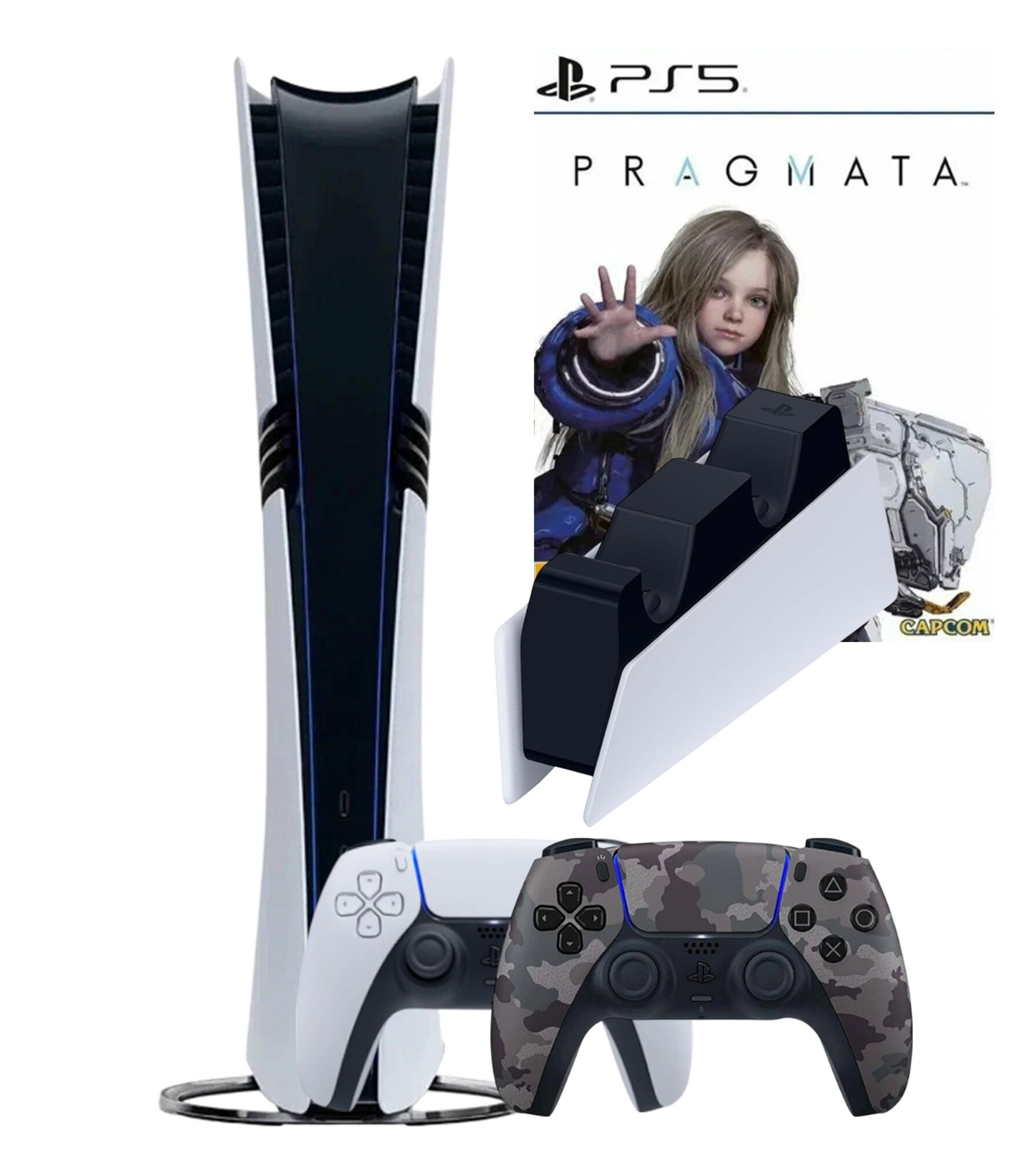 Игровая приставка PS5 Pro +Pragmata+ Dualsense Charging Station + DualSense PS5 Camouflage