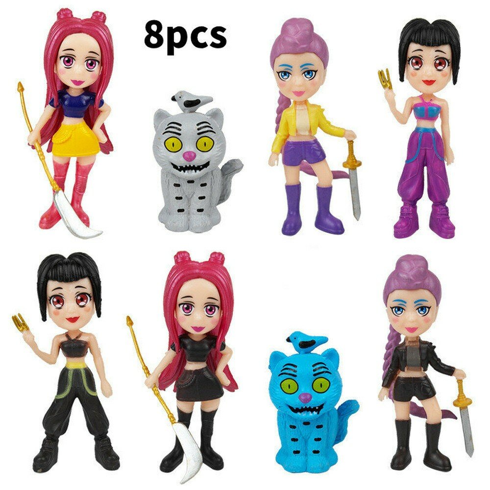 Kpop demon hunters pvc игрушка с настольным дисплеем для коллекционеров и геймеров стиль j