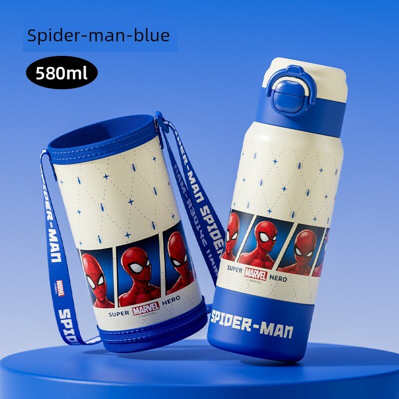 Детский стальной стакан Disney Spider-Man 580 мл с четырьмя напитками и чехлом