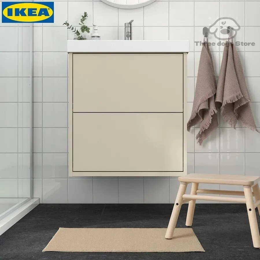IKEA Ковер для ванной комнаты 40x60 см, желтый, полиэстер