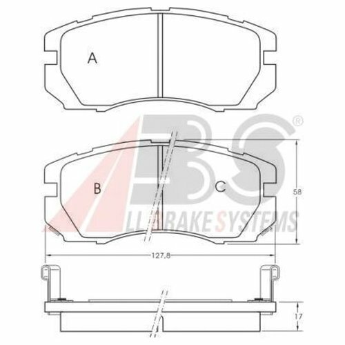 Комплект передних тормозных колодок Abs 36878 для Subaru Impreza, Legacy I