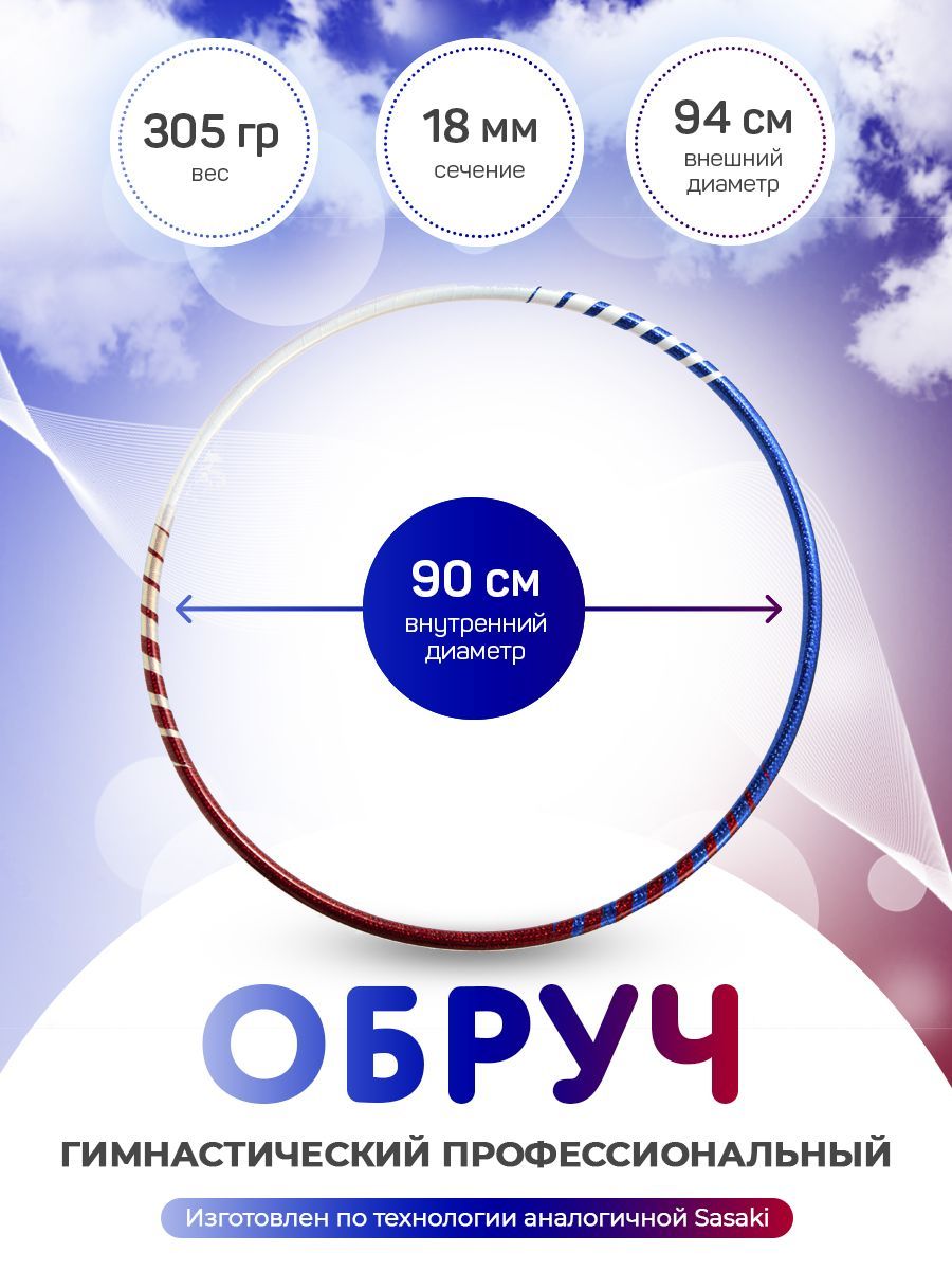 Обруч гимнастический профессиональный в обмотке 90 см. Харли Квинн.
