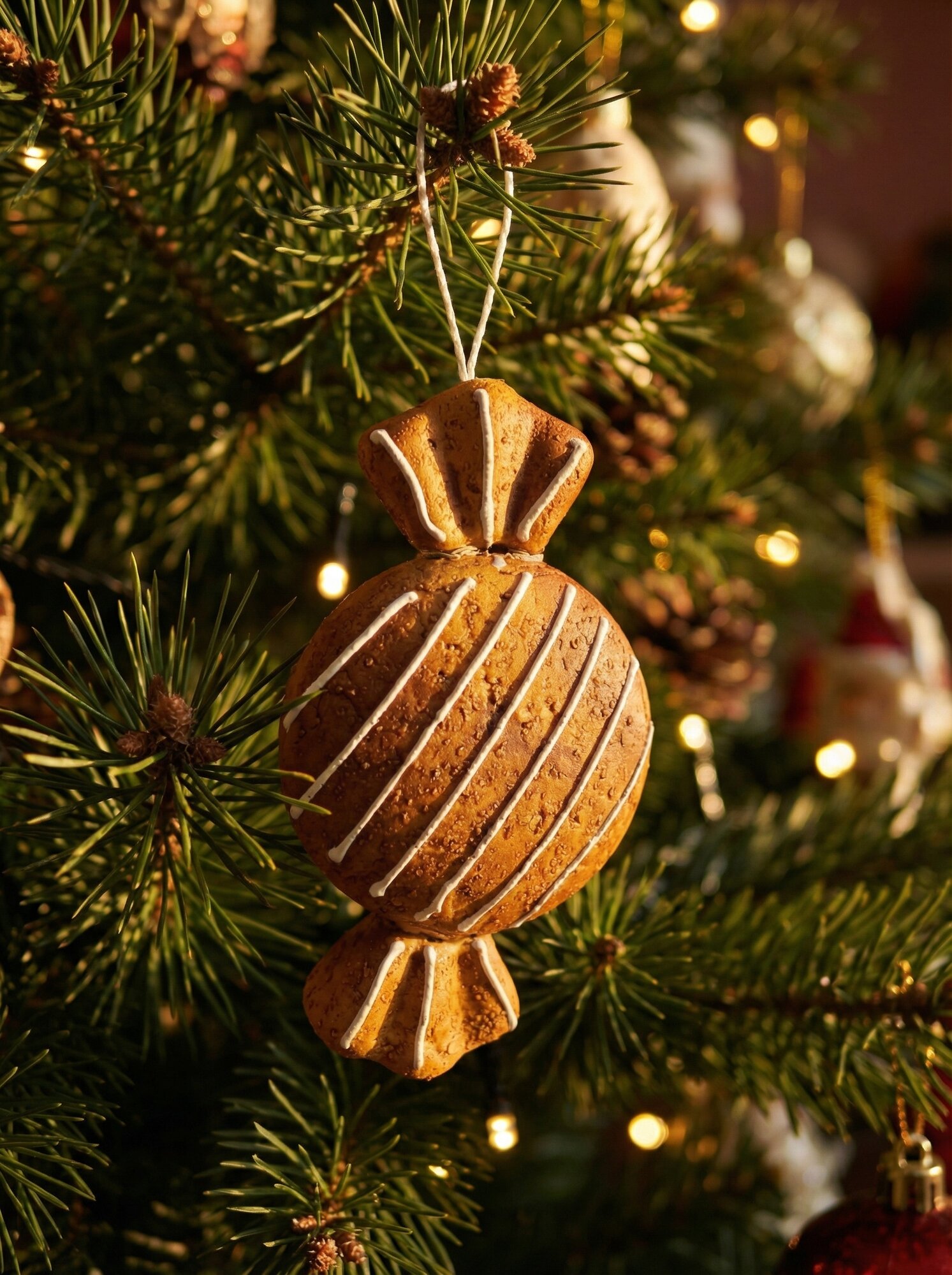 Новогоднее украшение - Ёлочная игрушка "Конфета круглая" 18*2*10 см