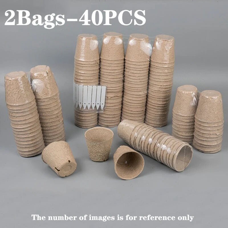 Биоразлагаемые торфяные горшки для рассады 8 см 2Bags-40PCS