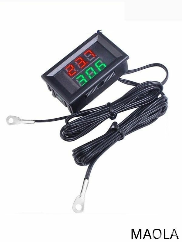 -55-+120C Red Green,2-ch, Цифровой двухканальный термометр с выносными датчиками температуры, питание 4-28В, дисплей красный и зеленый, длина кабелей 1 метр