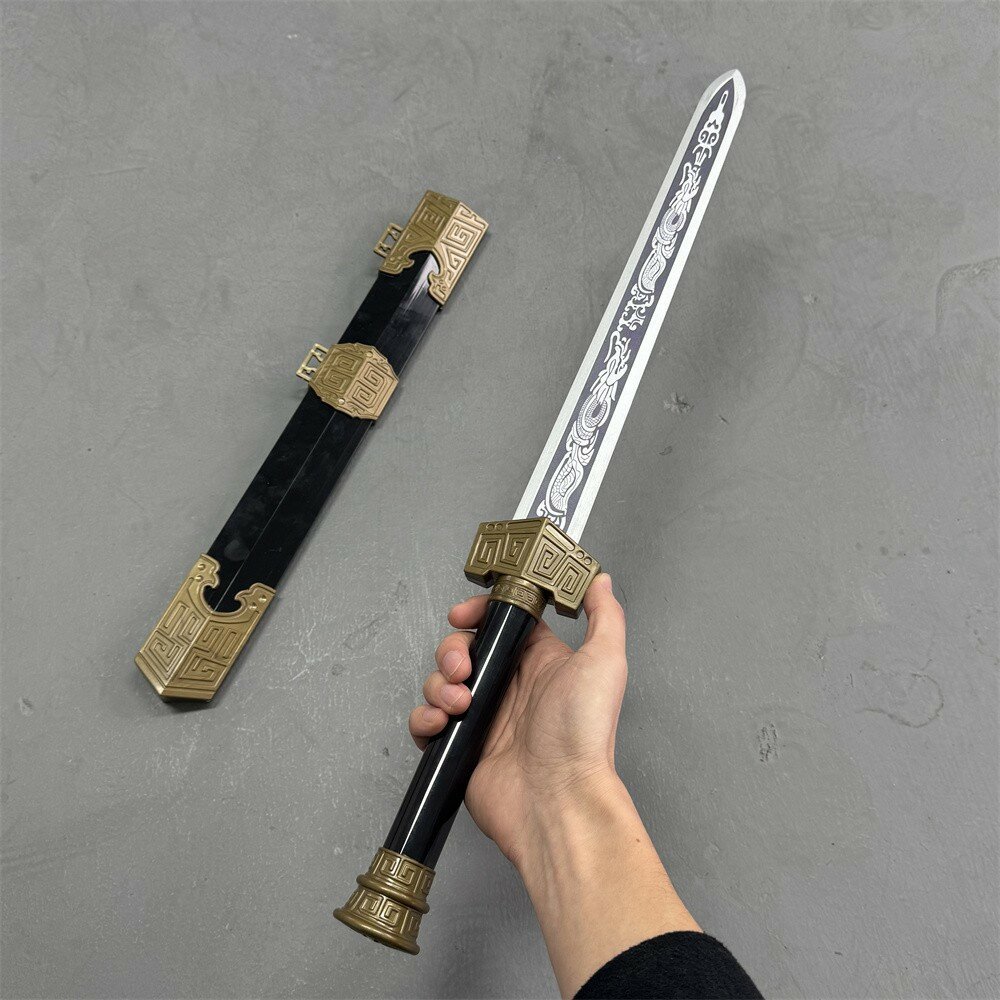 Деревянный меч Цинь, меч в древнем стиле, реквизит для косплея, детская игрушка, короткий меч, маленькое оружие, деревянный меч для боевых искусств, меч-орнамент