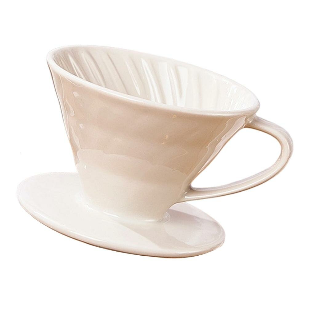 Керамический капельный кофейник для точного заваривания, Белый - S