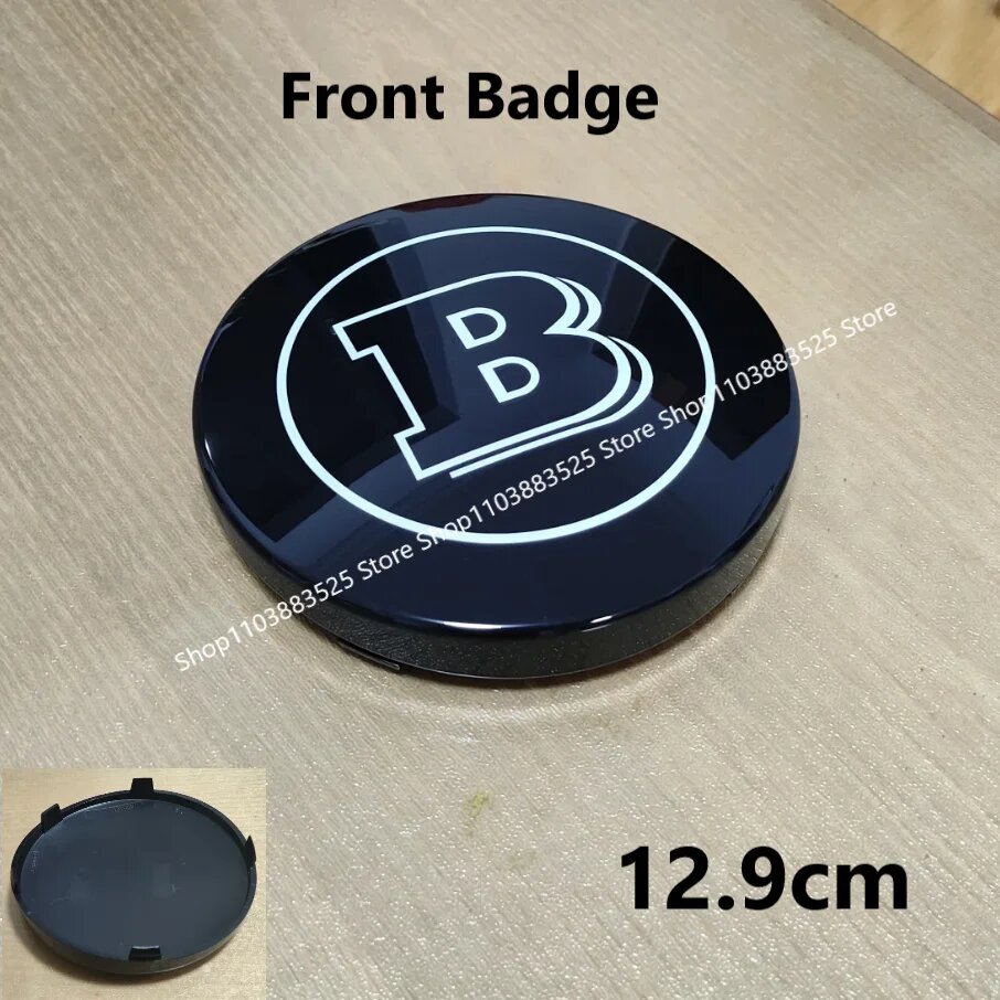 Черный или красный 12,9 см эмблема на переднюю решетку автомобиля с логотипом B для BRABUS Smart W453 2015-2019, модифицированный значок, аксессуары black (12.9cm)