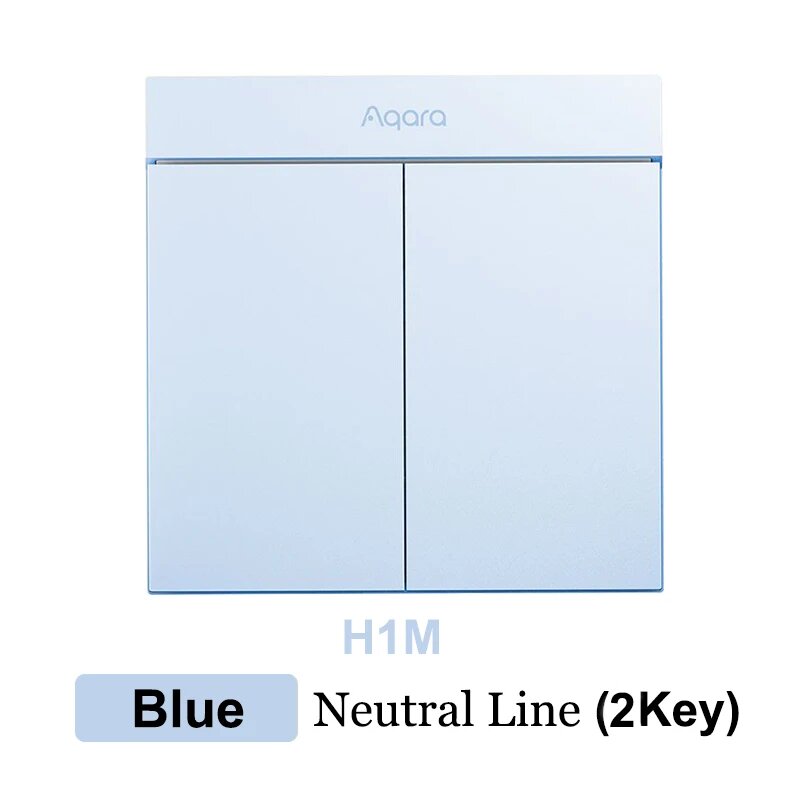 Умный выключатель на стене Aqara Smart Wall Switch H1M With Neutral MARS-Tech 6 цветов Беспроводной ключевой выключатель Zigbee 3.0 Многофункциональный контроль для Homekit-Синий 2-клавишный