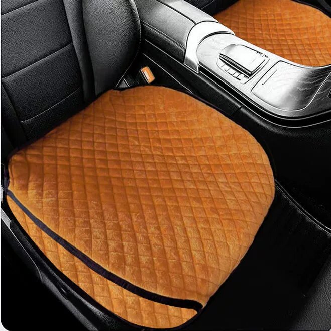 Зимний плюшевый комплект из трех предметов для автомобильного сиденья: универсальная всесезонная подушка-накидка,