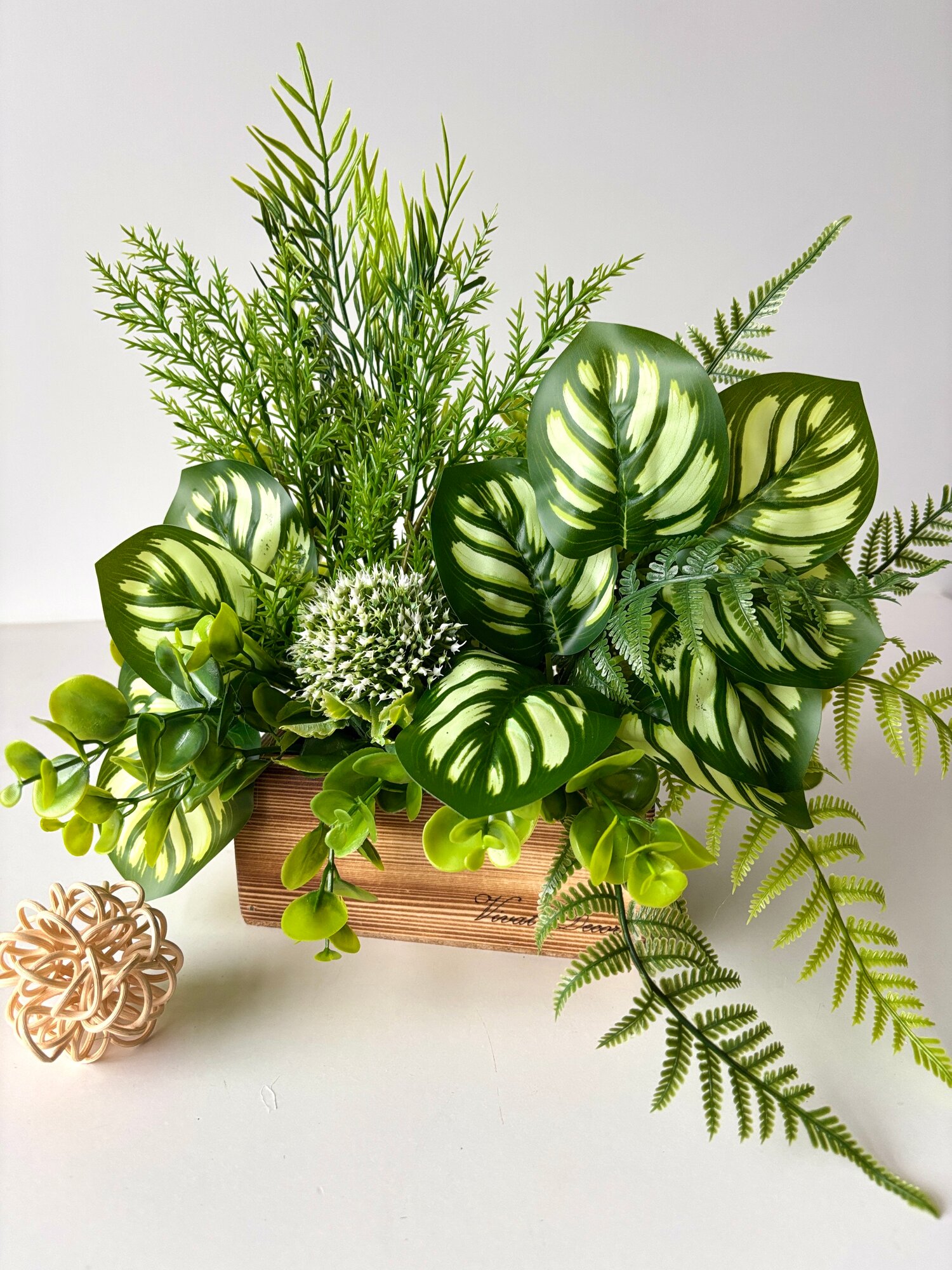 Искусственные растения - осока, эвкалипт, папоротник, куст в кашпо, в горшке от ФлораВи