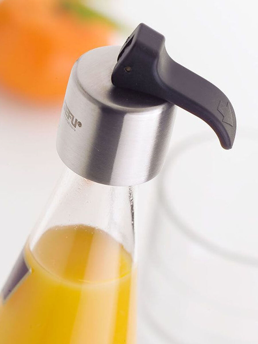 Крышка для бутылок Gefu, нержавеющая сталь, пластик, Ø 3.8 см, высота 8.2 см