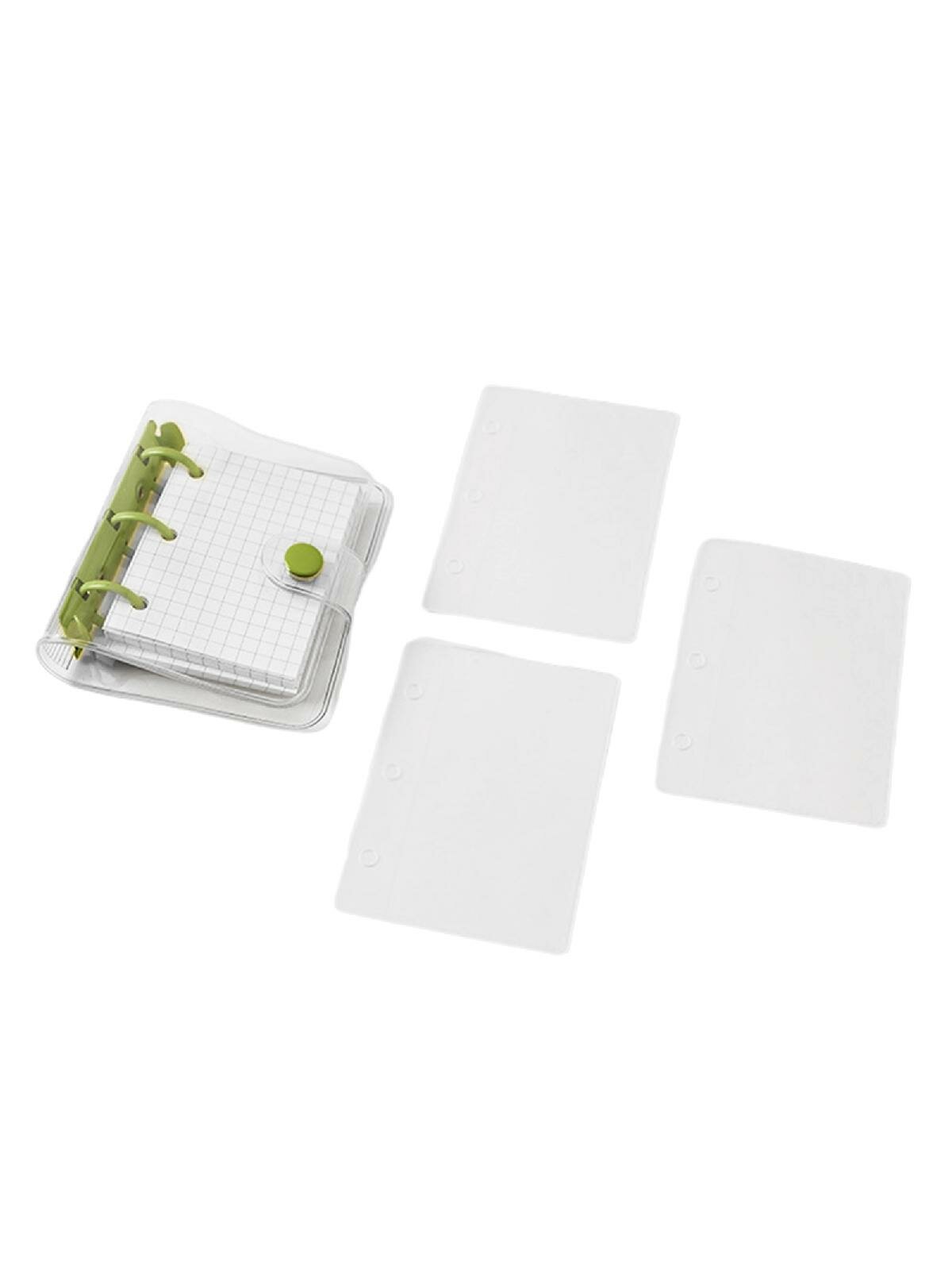 Блокнот на 3 кольца с 3 карманами для переплета, маленькие блокноты на 80 листов с сеткой