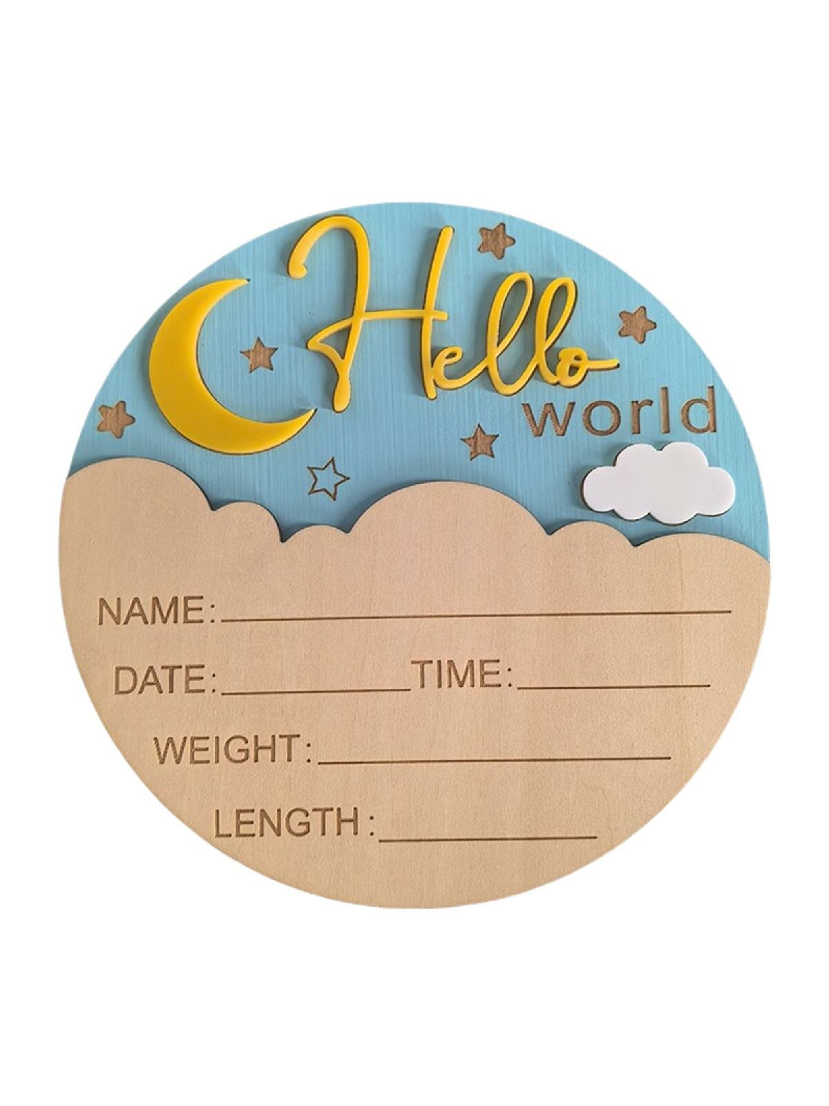 Табличка с записью о рождении круглой формы, Креативный реквизит для фотосъемки, украшение стен детской
