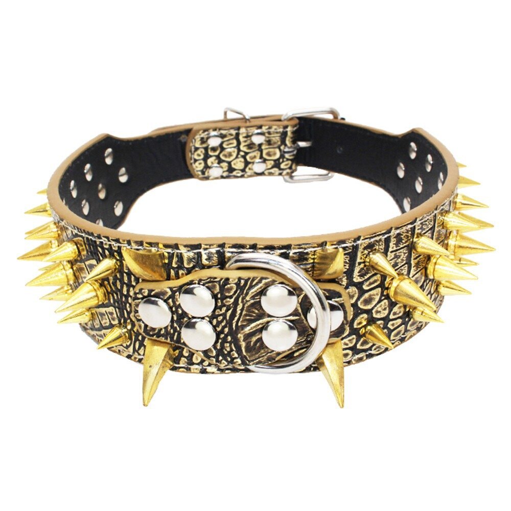 Ошейник для собак с шипами и заклепками, товары для домашних животных, средний и большой, антигрызущий, декоративный ошейник из PU, производитель