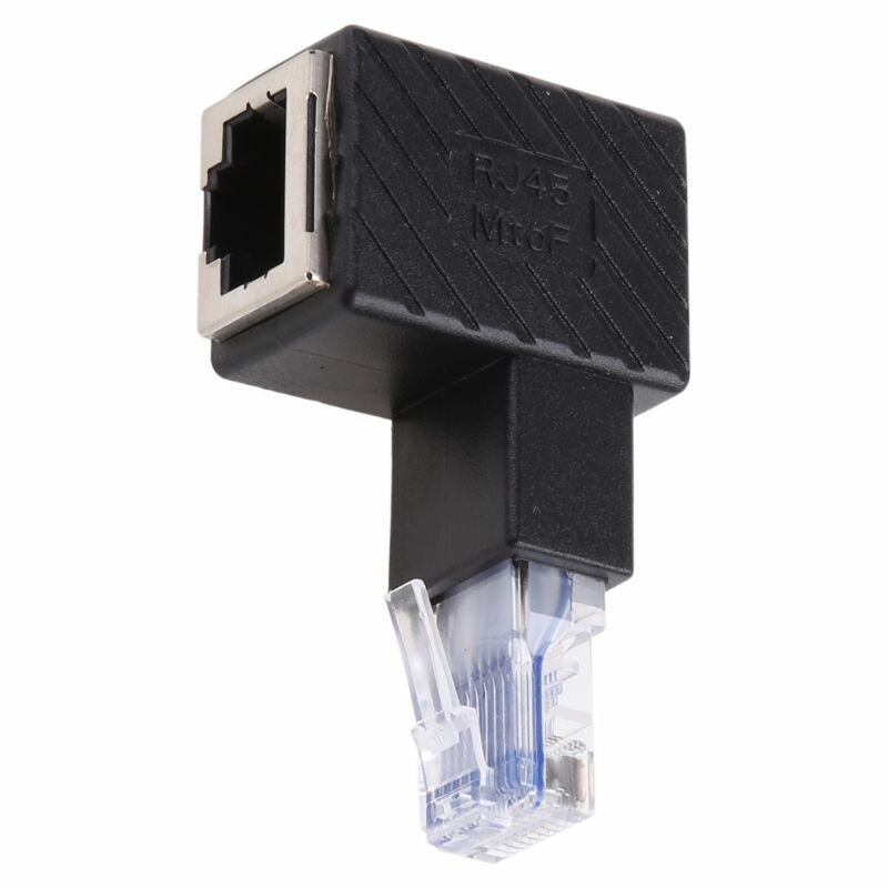 Колено удлинителя сетевого сигнала RJ45 от мужчины к женщине кристаллическая головка-нижний изгиб